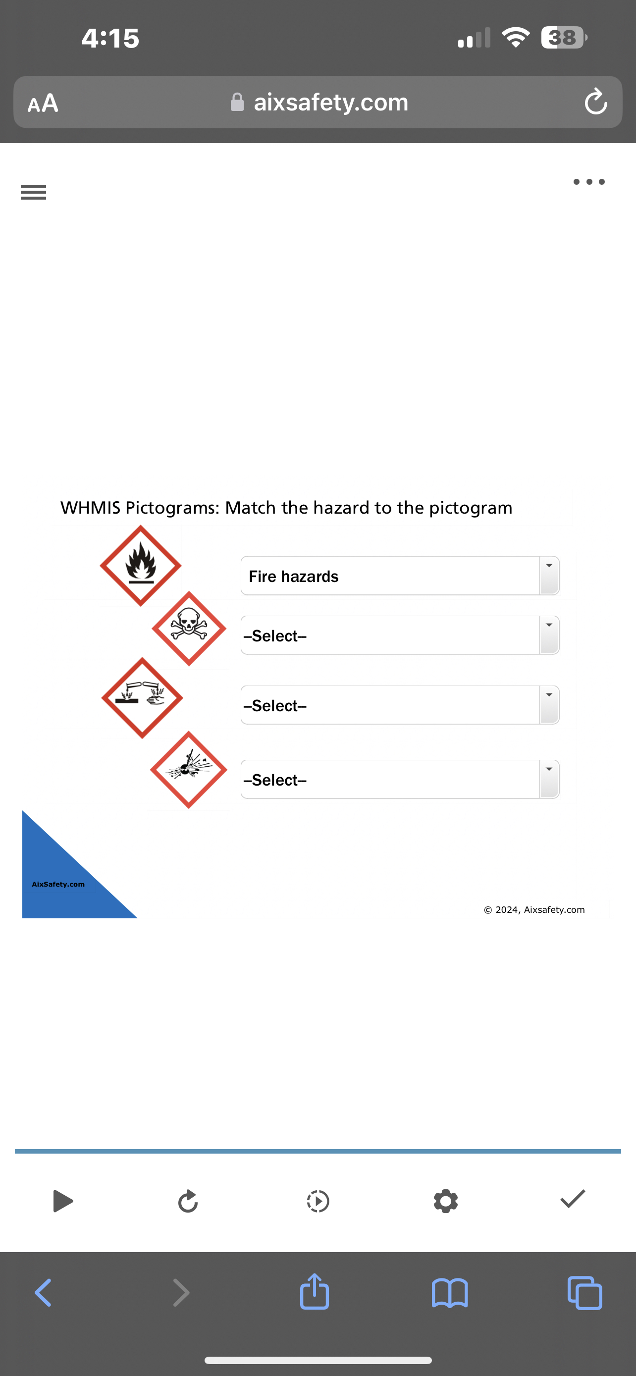 WHMIS Pictograms: Match the hazard to the | Chegg.com