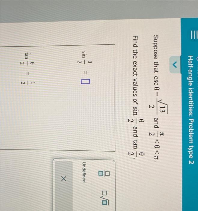 Solved Suppose that cscθ=213 and 2π