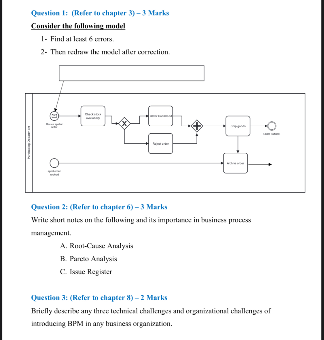 Solved Question 1: (Refer to chapter 3) - 3 ﻿MarksConsider | Chegg.com
