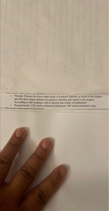 Solved - Prompt: Discuss the three major areas of prodacts | Chegg.com