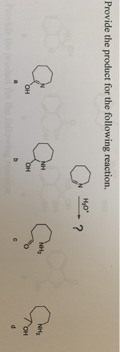 Solved Provide the product for the following reaction. a | Chegg.com
