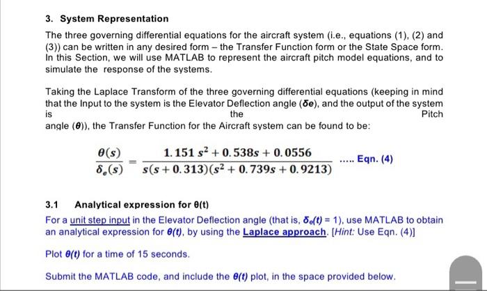 in 1. Modeling and Control of an Aircraft Pitch | Chegg.com