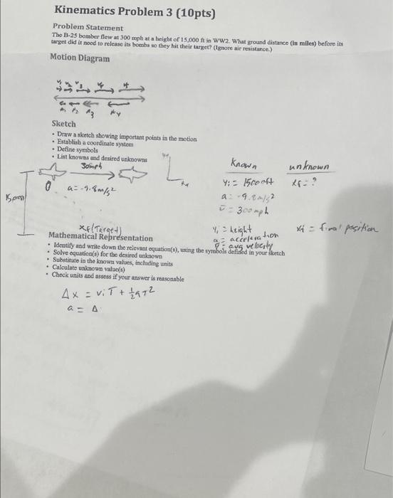 Solved Kinematics Problem 3 (10pts) Problem Statement Too | Chegg.com