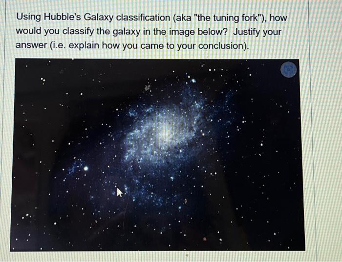 Solved Using Hubble's Galaxy classification (aka \"the | Chegg.com