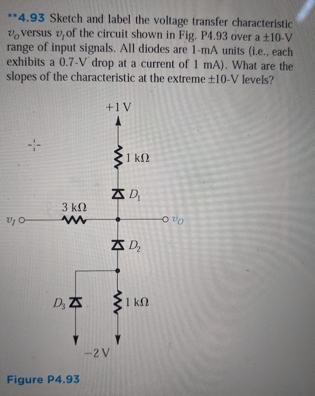 Solved **4.93 ﻿Sketch and label the voltage transfer | Chegg.com