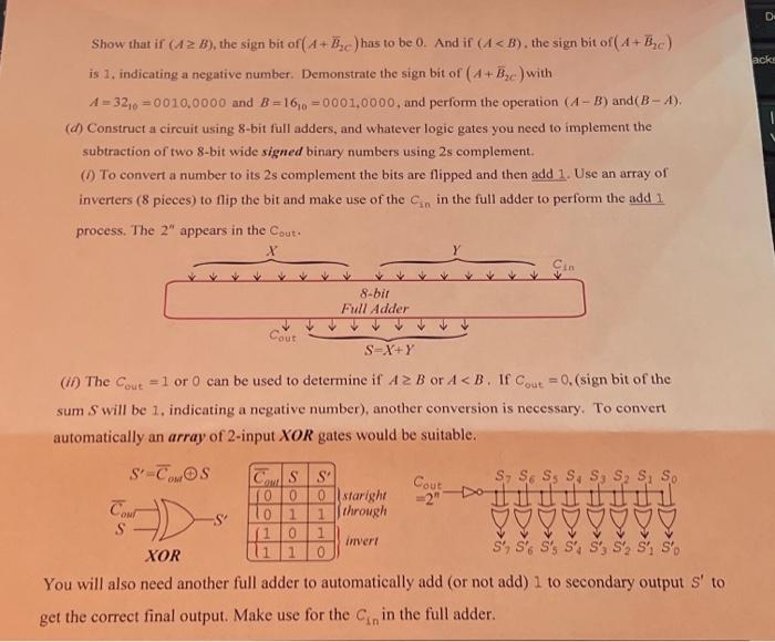 Solved 2 60 Binary Logic Hardware Supports Only Addition 8249