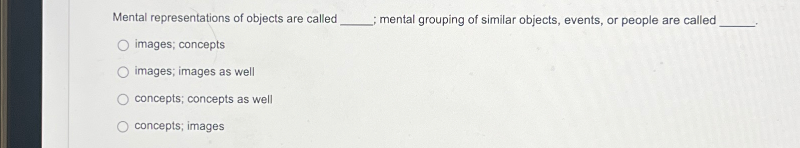 Solved Mental representations of objects are called mental | Chegg.com