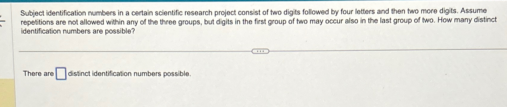 Solved Subject identification numbers in a certain | Chegg.com