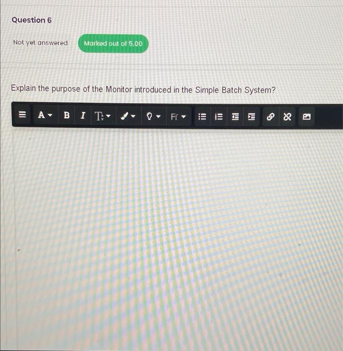 Solved Question 6 Not yet answered Marked out of 5.00 | Chegg.com