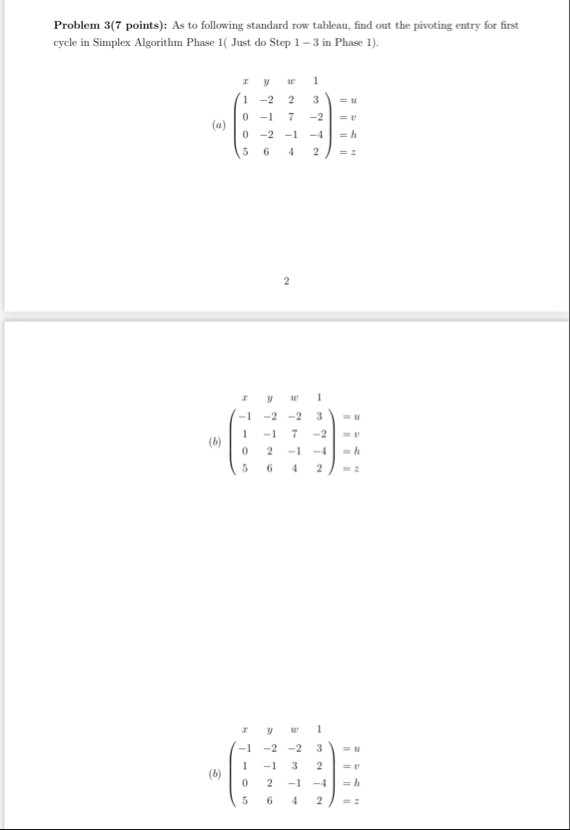 Solved Problem 3(7 ﻿points): As to following standard row | Chegg.com