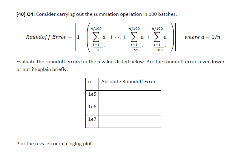 Solved Consider carrying out the summation operation in 100 | Chegg.com