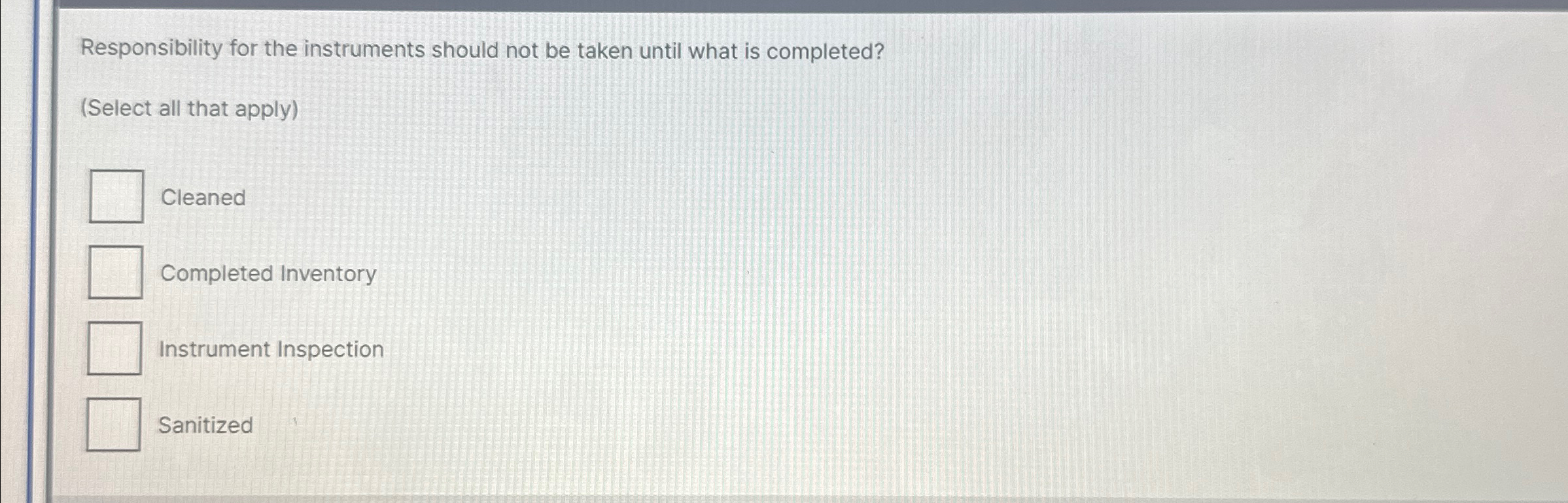 Solved Responsibility for the instruments should not be | Chegg.com
