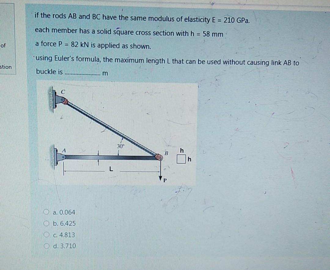 Solved if the rods AB and BC have the same modulus of | Chegg.com