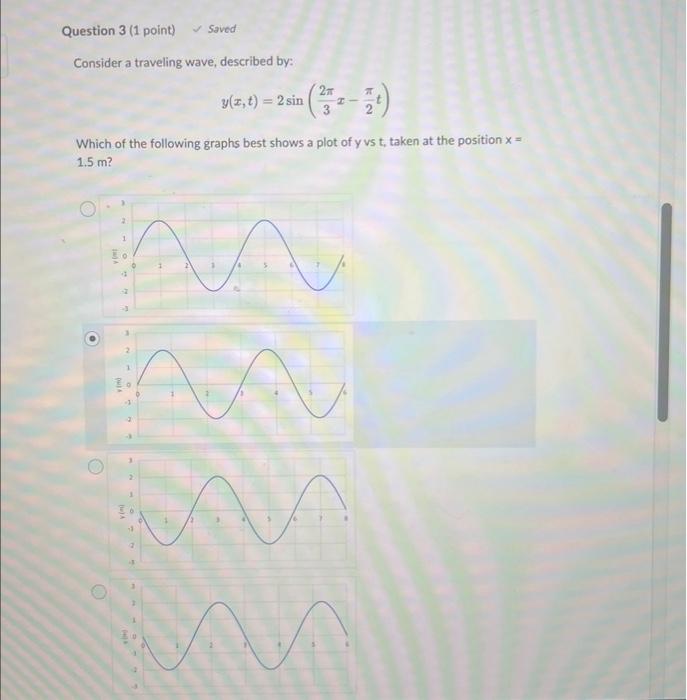 Solved Consider a traveling wave, described by: | Chegg.com