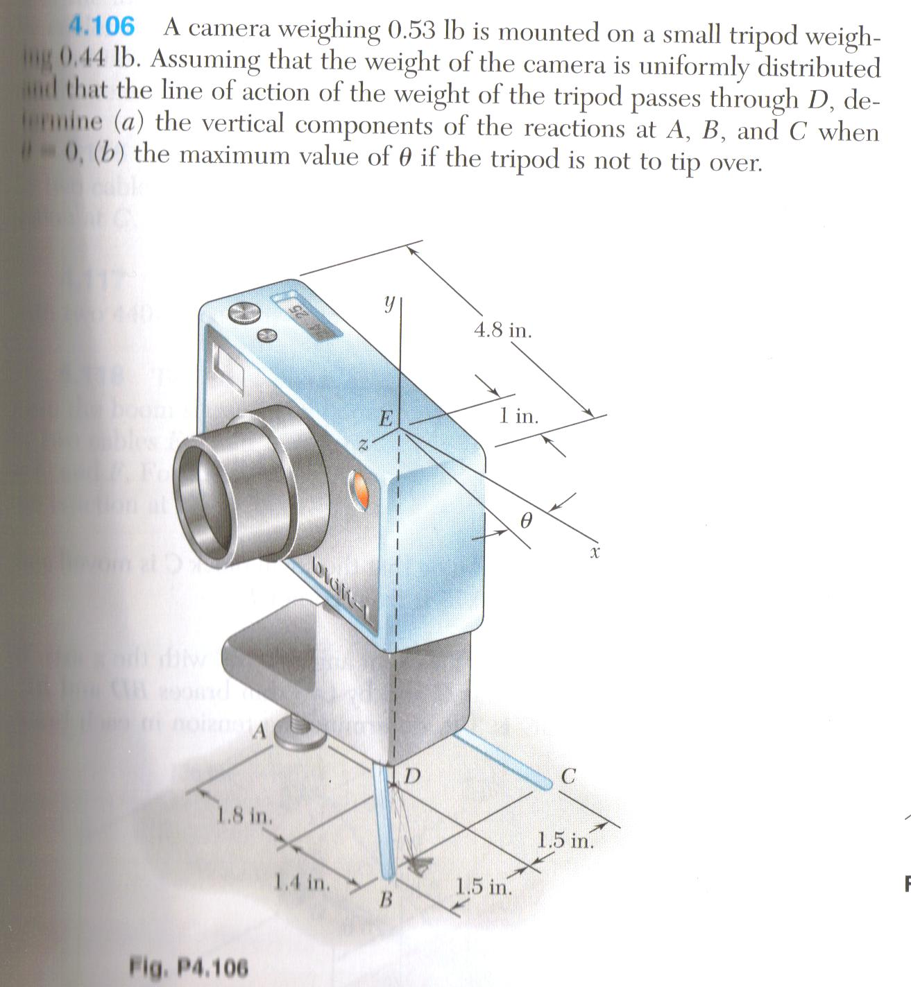 Solved A camera weighing 0.53 lb is mounted on a small | Chegg.com