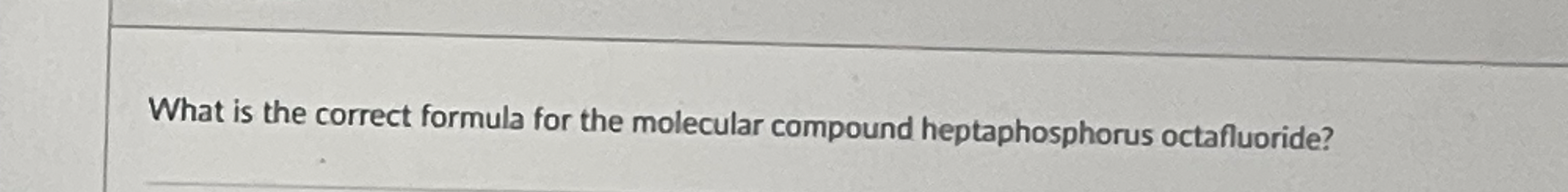Solved What is the correct formula for the molecular | Chegg.com