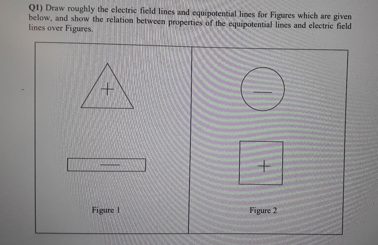 Solved Q1) Draw roughly the electric field lines and | Chegg.com