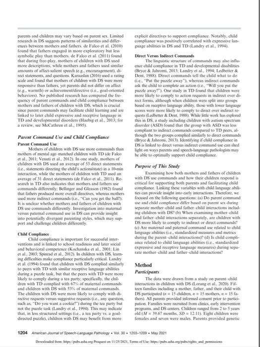 Lerang a Stering: Conmund Use and Chid Complance in | Chegg.com