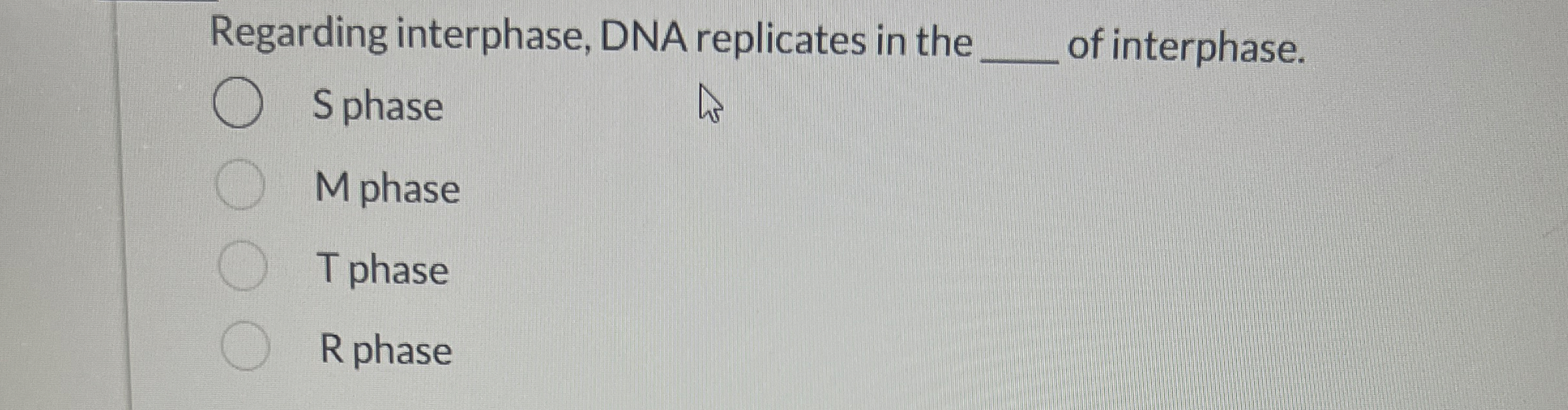 Solved Regarding interphase, DNA replicates in the q, ﻿of | Chegg.com