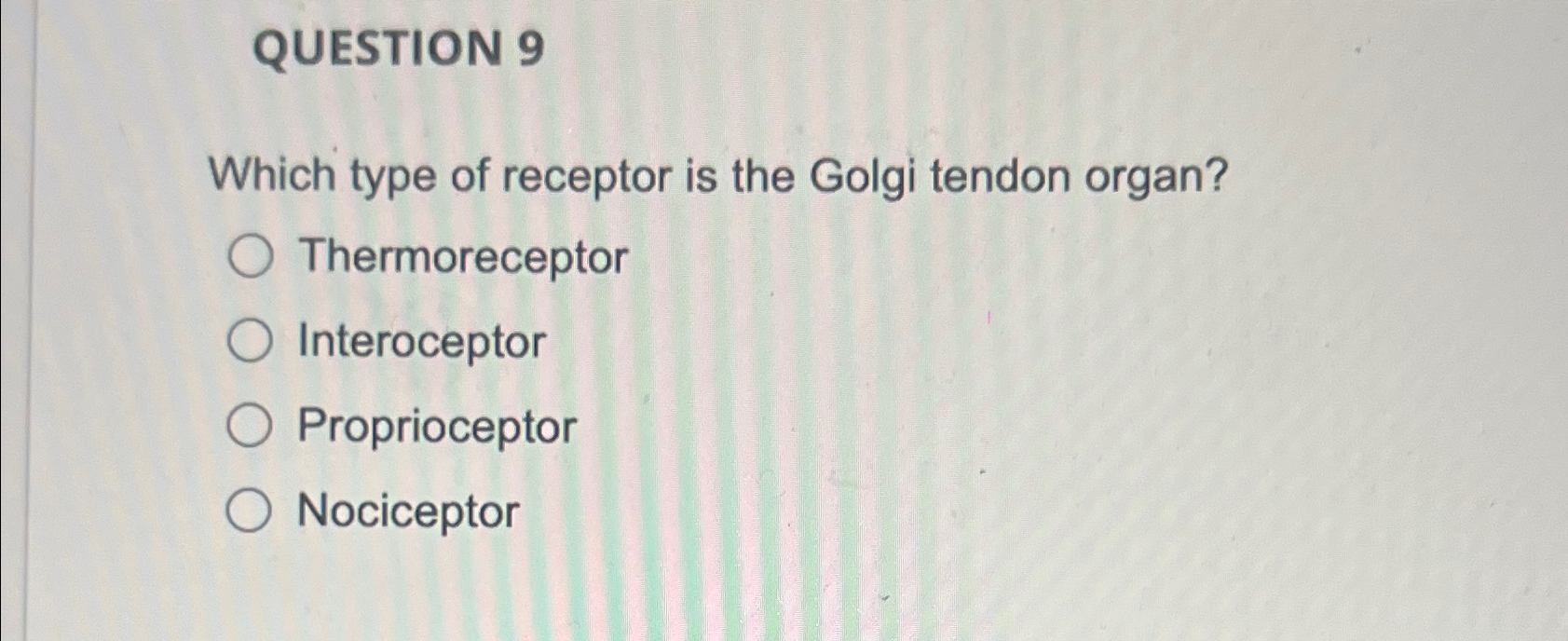 Solved QUESTION 9 ﻿Which type of receptor is the Golgi | Chegg.com