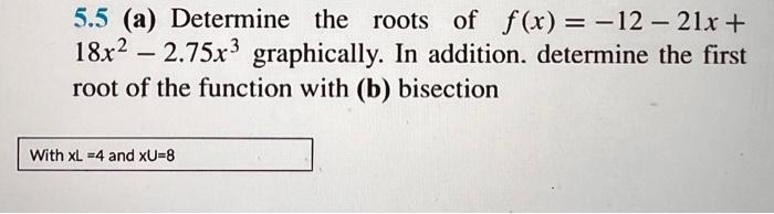 Solved 5.5 (a) Determine the roots of f(x)=−12−21x+ | Chegg.com