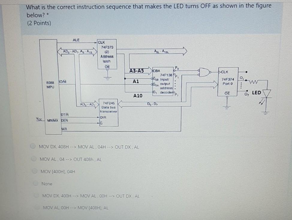 Solved What is the correct instruction sequence that makes | Chegg.com