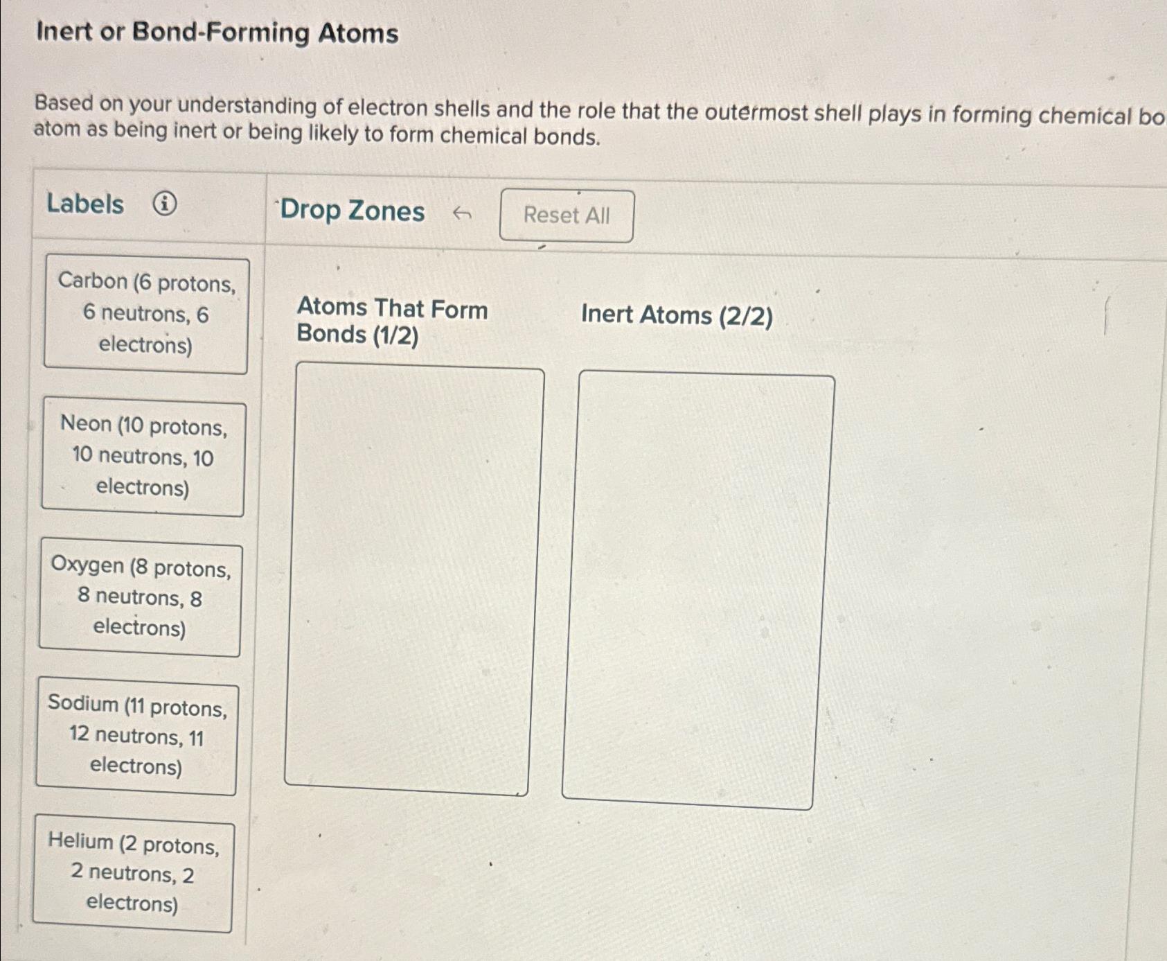 Solved Inert or Bond-Forming AtomsBased on your | Chegg.com