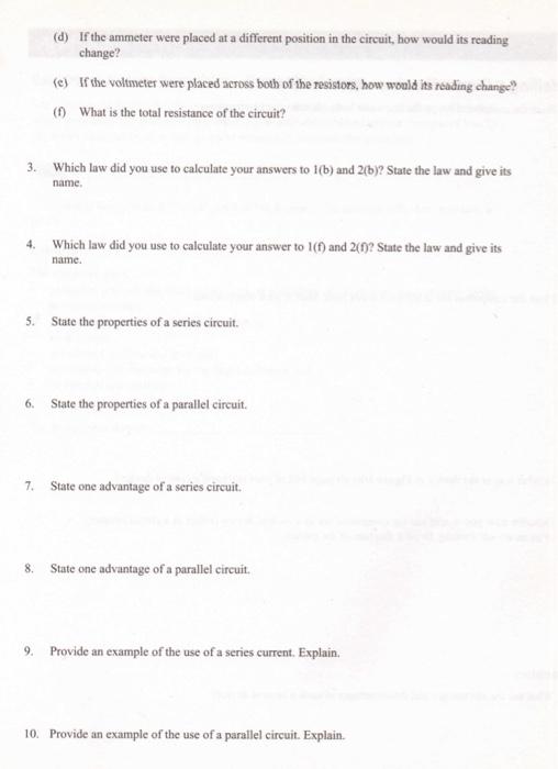 Solved Series and Parallel Circuits-Additional Practice 1. | Chegg.com