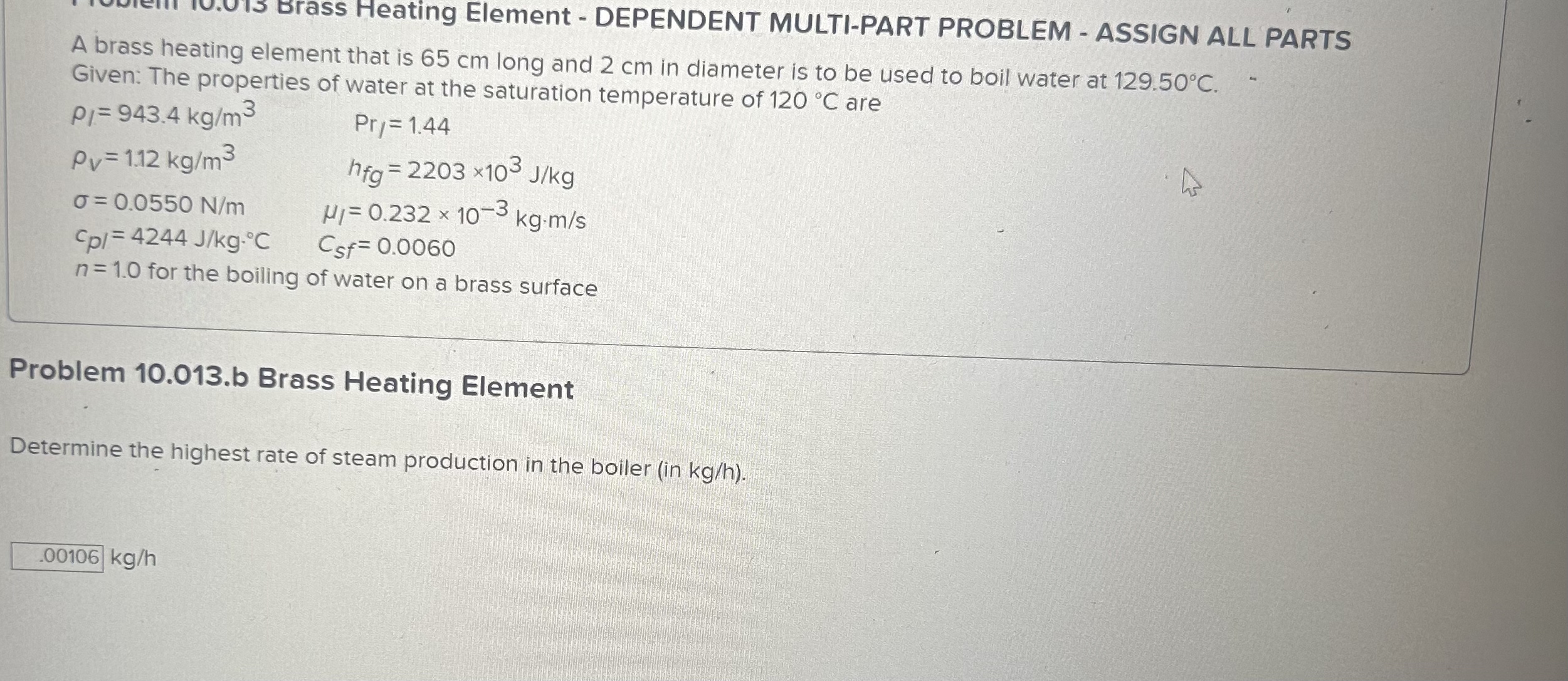 Brass Heating Element - ﻿DEPENDENT MULTI-PART PROBLEM | Chegg.com