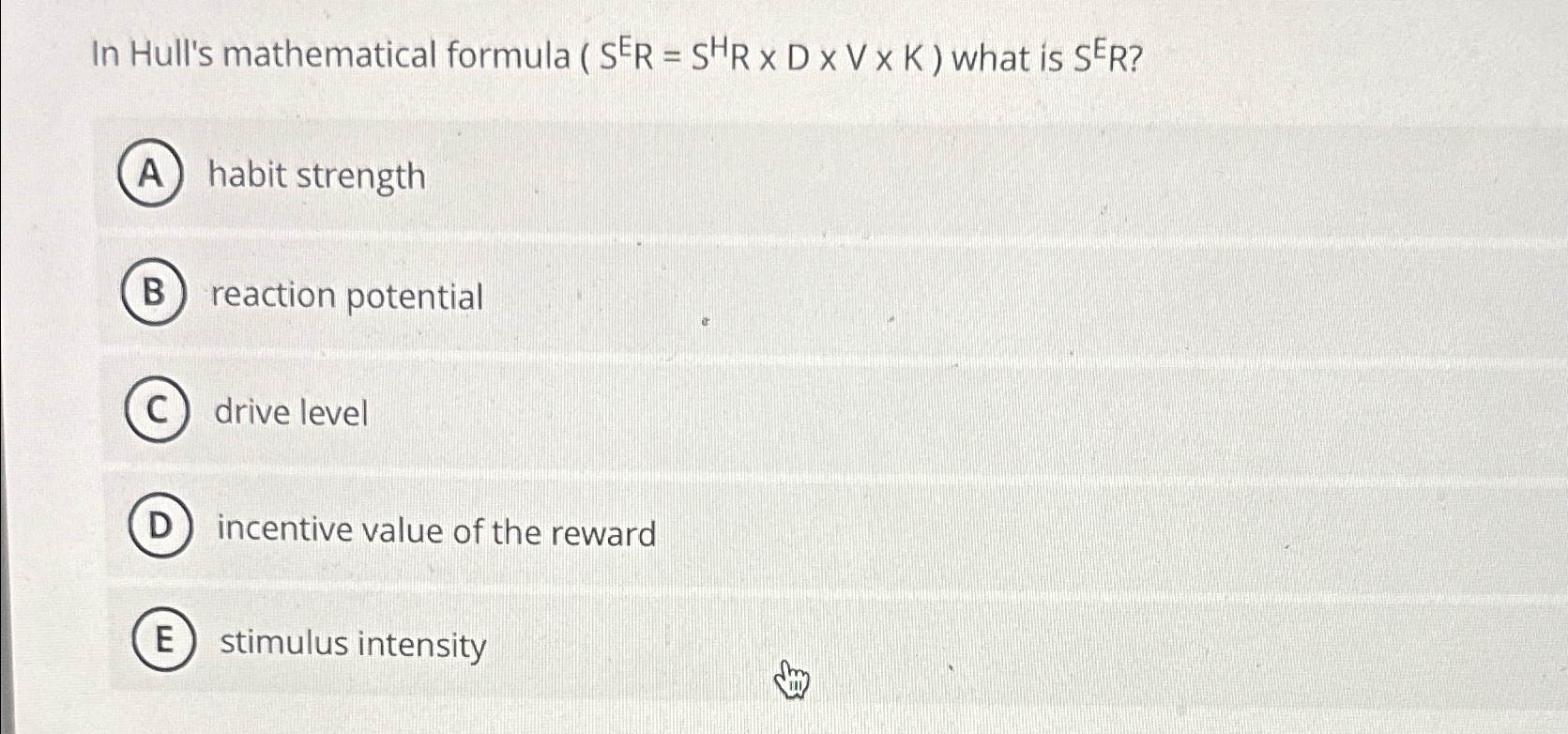 Solved In Hull's mathematical formula ( SER=SHR×D×V×K ) | Chegg.com