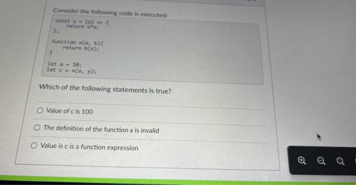 Solved Consider the following code is executed: const | Chegg.com