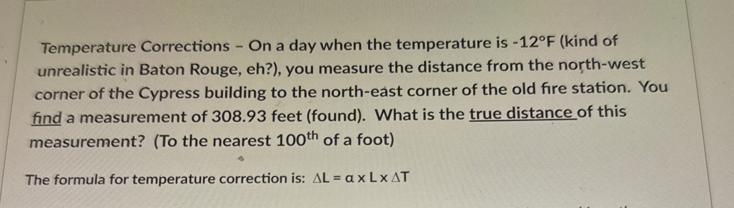 Solved Temperature Corrections - ﻿On a day when the | Chegg.com