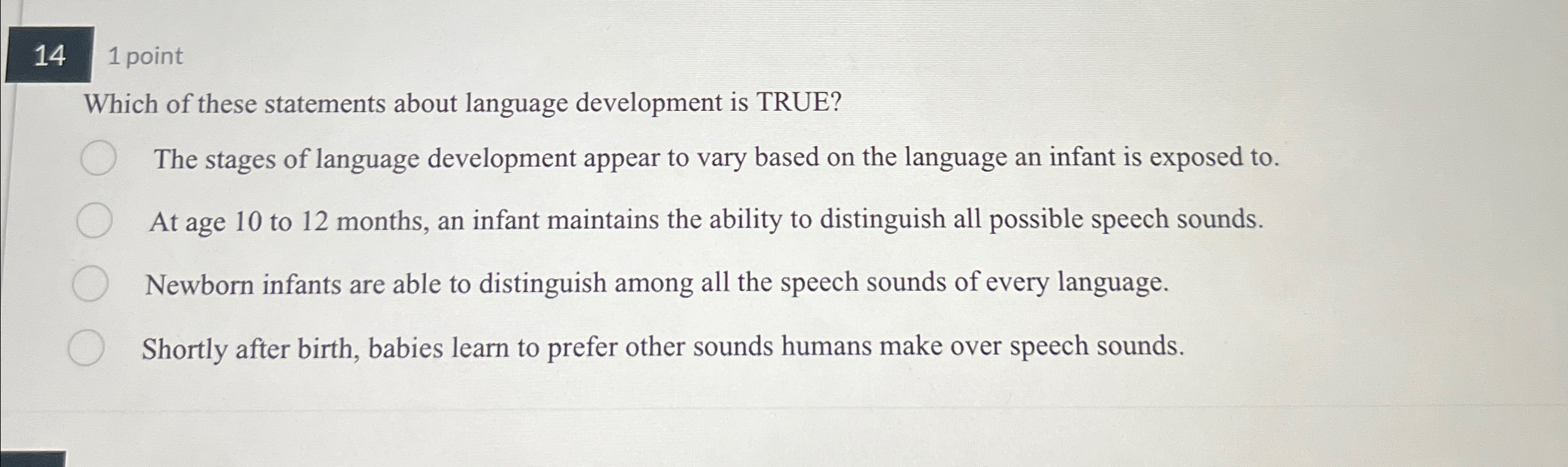 Solved 141 ﻿pointWhich of these statements about language | Chegg.com