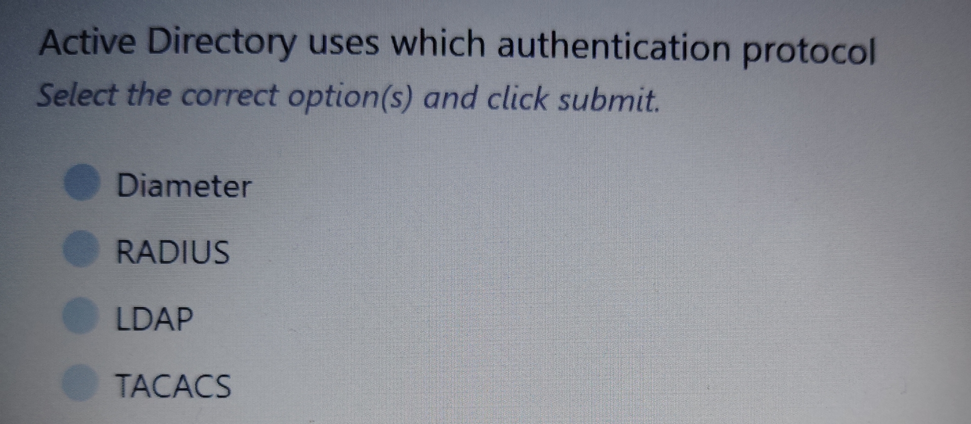 Solved Active Directory uses which authentication | Chegg.com