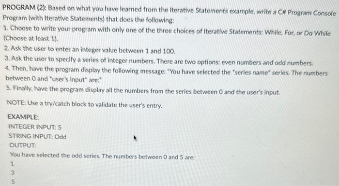 Solved PROGRAM (2): Based on what you have learned from the | Chegg.com