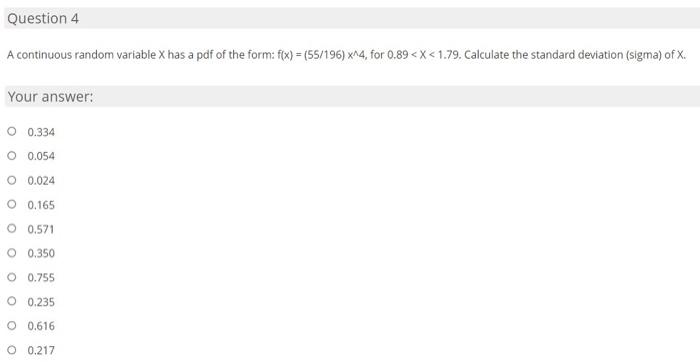 Solved A continuous random variable X has a pdf of the form: | Chegg.com