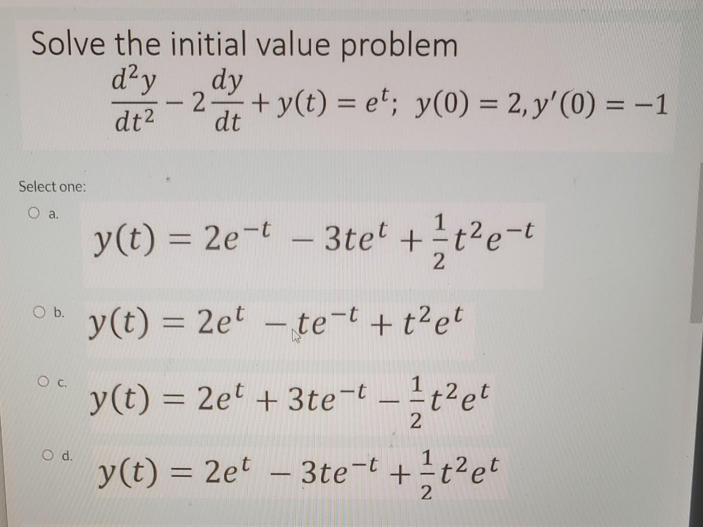 Solved Solve the initial value problem | Chegg.com
