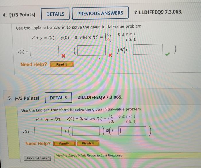 Solved 4. [1/3 Points) DETAILS PREVIOUS ANSWERS ZILLDIFFEQ9 | Chegg.com