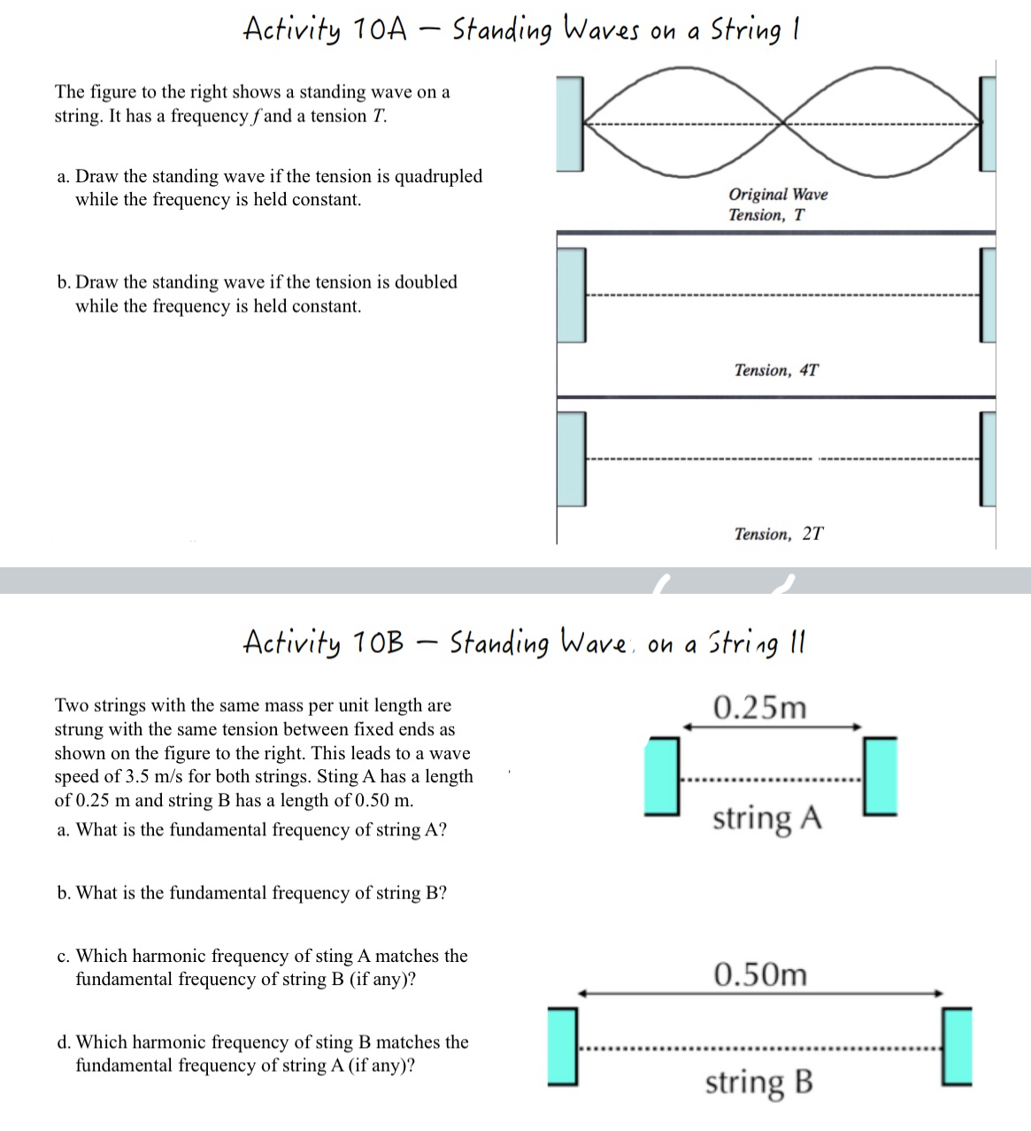 Solved Activity 10A - ﻿Standing Waves on a String 1The | Chegg.com
