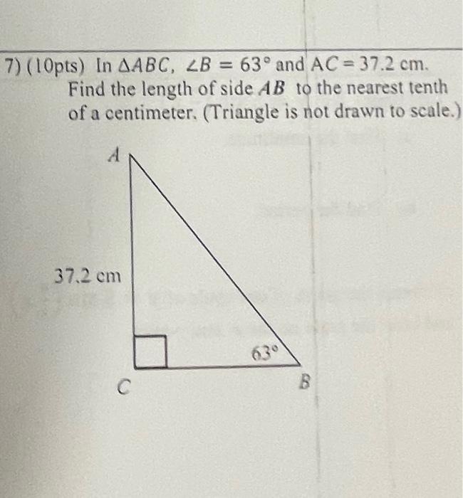 Solved (10pts) In \\( \\triangle A B C, \\angle | Chegg.com