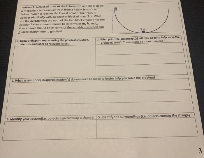 Solved Problem 2: A block of mass m starts from rest and | Chegg.com