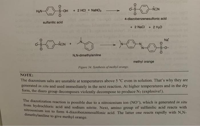 Solved The essential reactants for methyl orange synthesis | Chegg.com