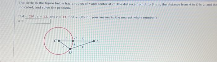 Solved The circle in the figure below has a radius of r and | Chegg.com