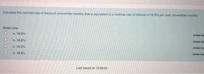 Solved Calculate the nominal rate of discount convertible | Chegg.com