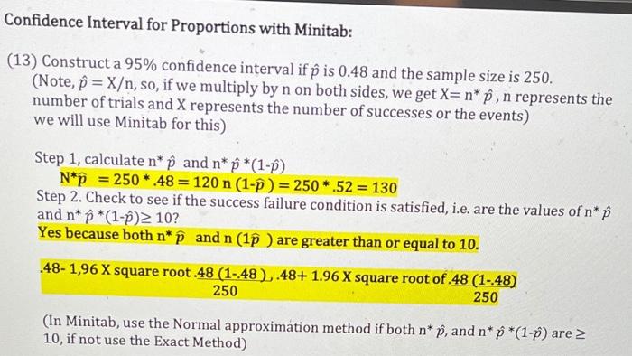 Solved Confidence Interval for Proportions with Minitab: | Chegg.com