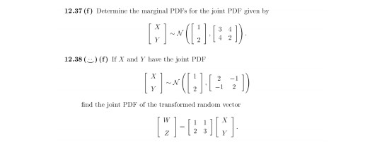 Solved 12.37 (f) Determine the marginal PDFs for the joint | Chegg.com