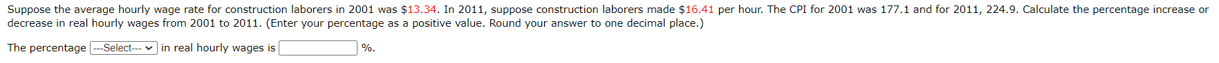Solved Suppose the average hourly wage rate for construction | Chegg.com