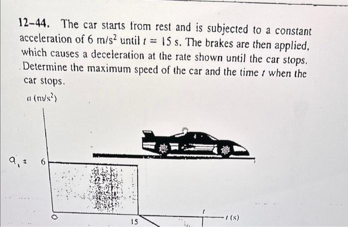 Solved 12-44. The car starts from rest and is subjected to a | Chegg.com