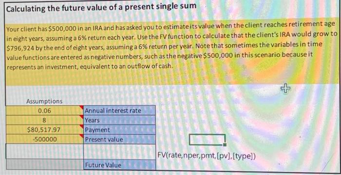 Solved Calculating the future value of a present single sum | Chegg.com
