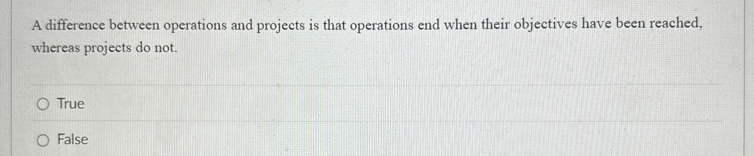 Solved A difference between operations and projects is that | Chegg.com